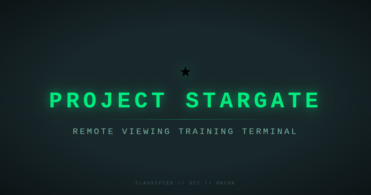 Project Stargate Training Terminal | Remote Viewing Practice